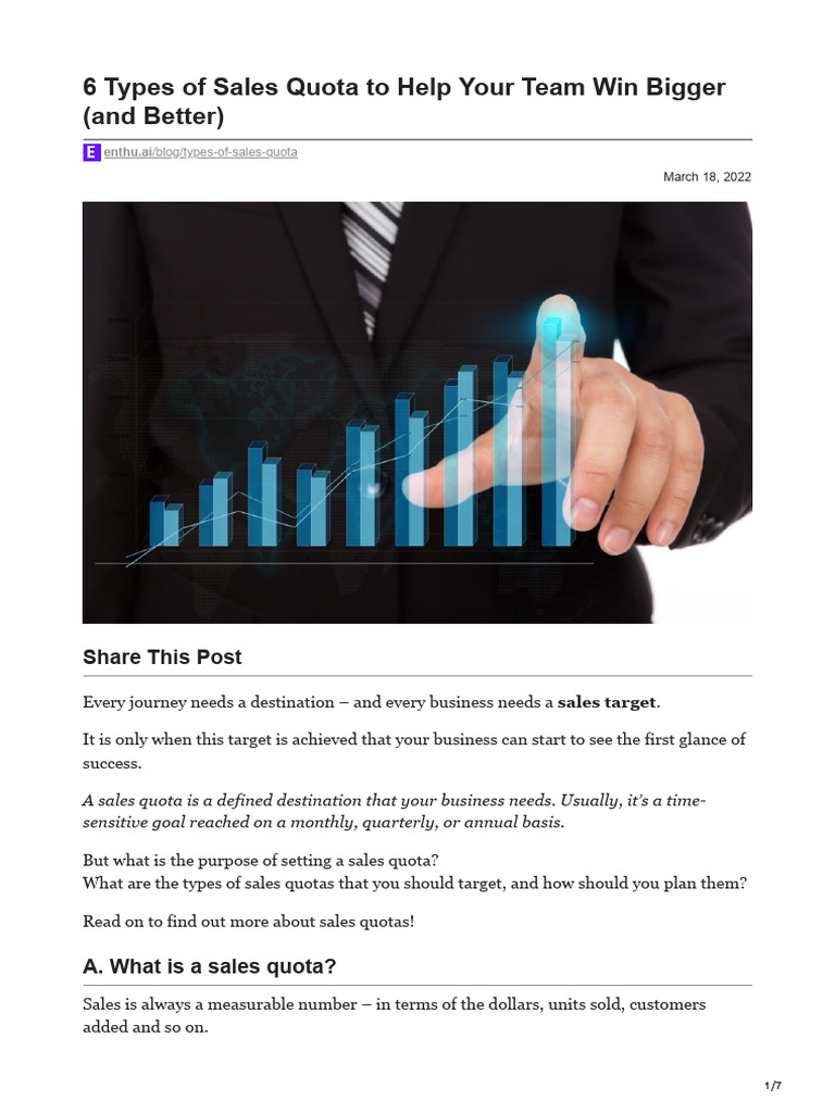 Types of Sales Quota To Help Your Team Win Bigger and Better | PDF ...
