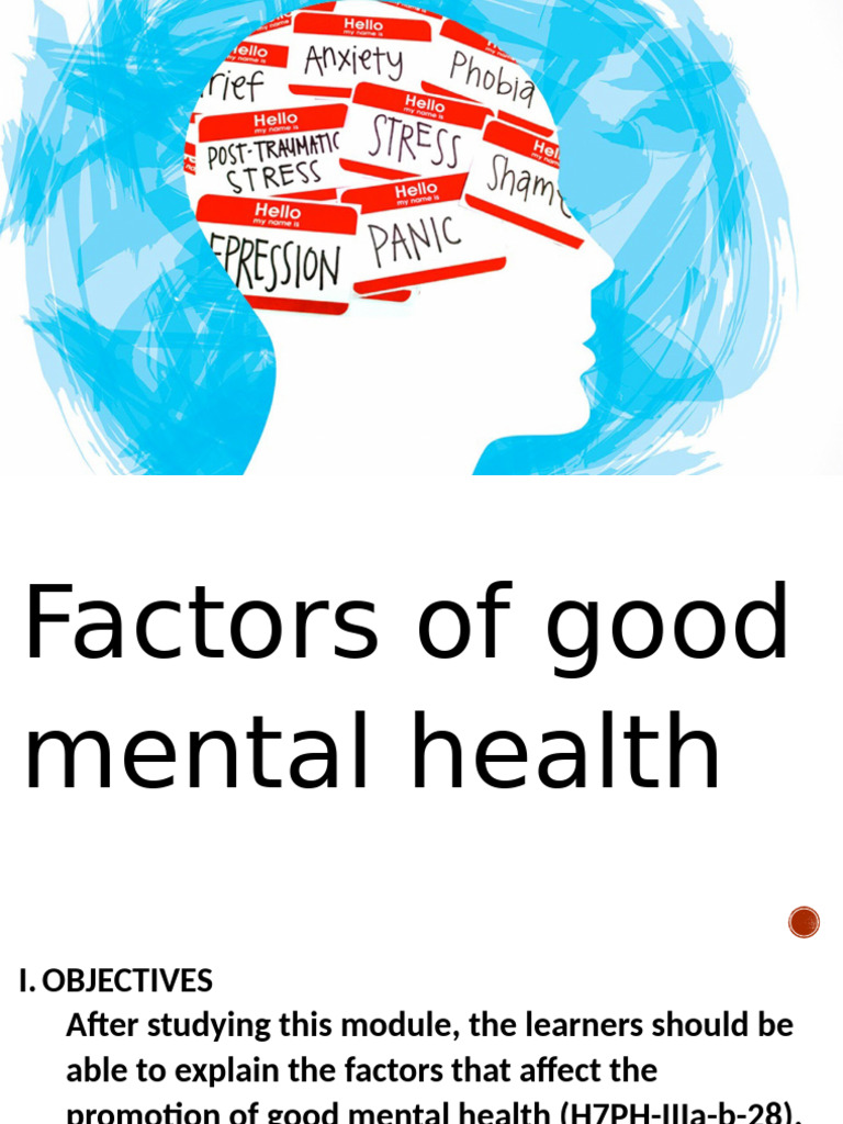Factors Promoting Good Mental Health | PDF | Mental Health | Stress ...