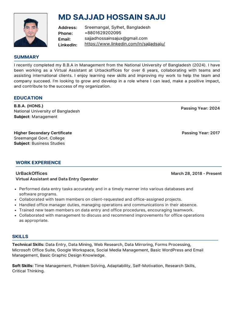 Sajjad Saju CV | PDF