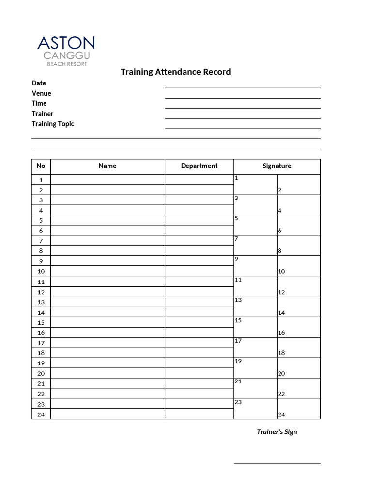 Training Attendance - 2024 | PDF