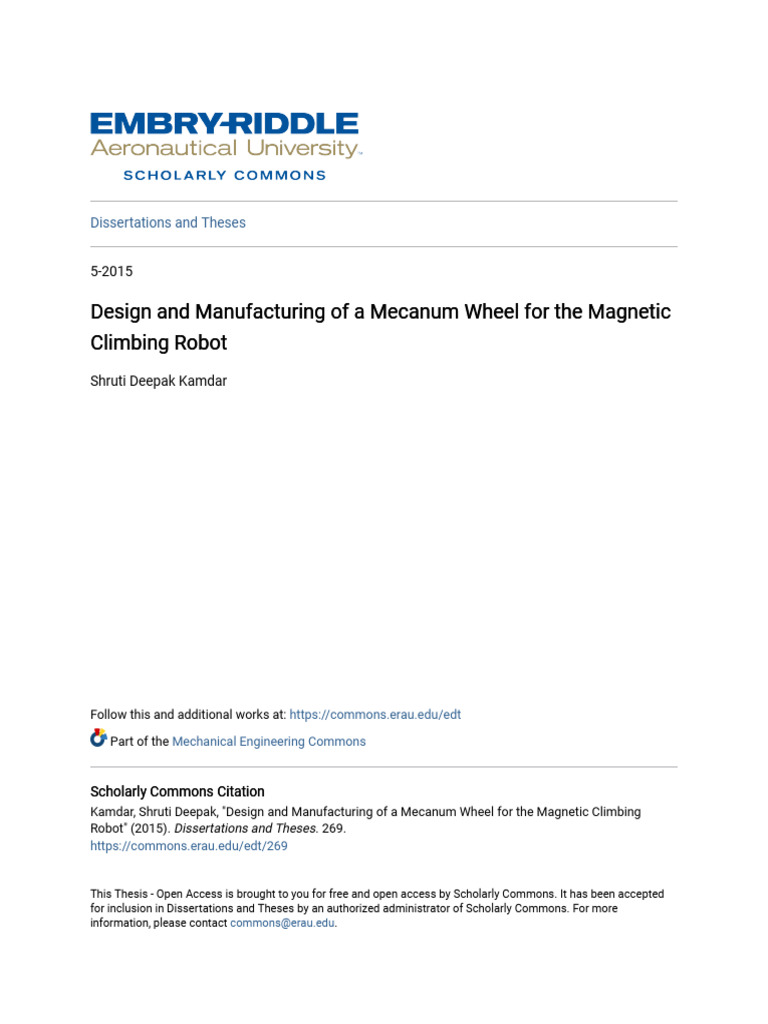 Design and Manufacturing of A Mecanum Wheel For The Magnetic Clim | PDF ...
