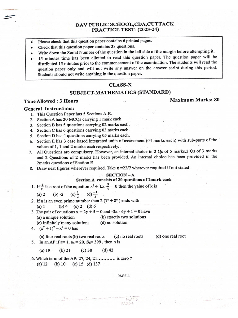 Dav Pre Board 23-24 | PDF