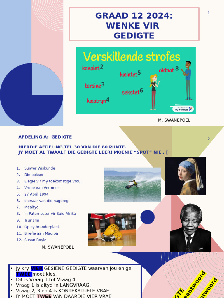 Wenke Vir Gedigte 2024 | PDF