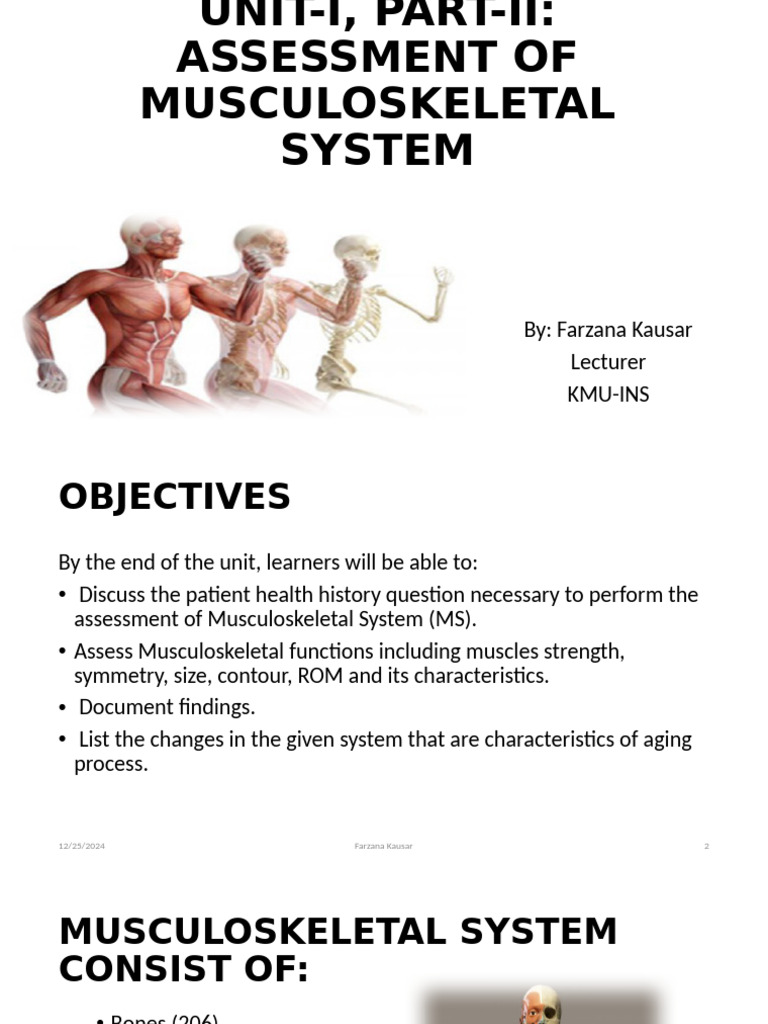 Musculoskeletal System Assessment Guide | PDF | Anatomical Terms Of ...