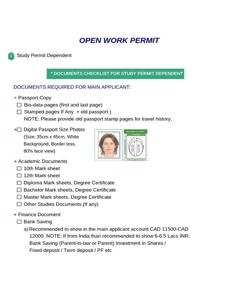 CANADA Spouse Open Work Permit checklist | PDF | Banks | Valuation ...