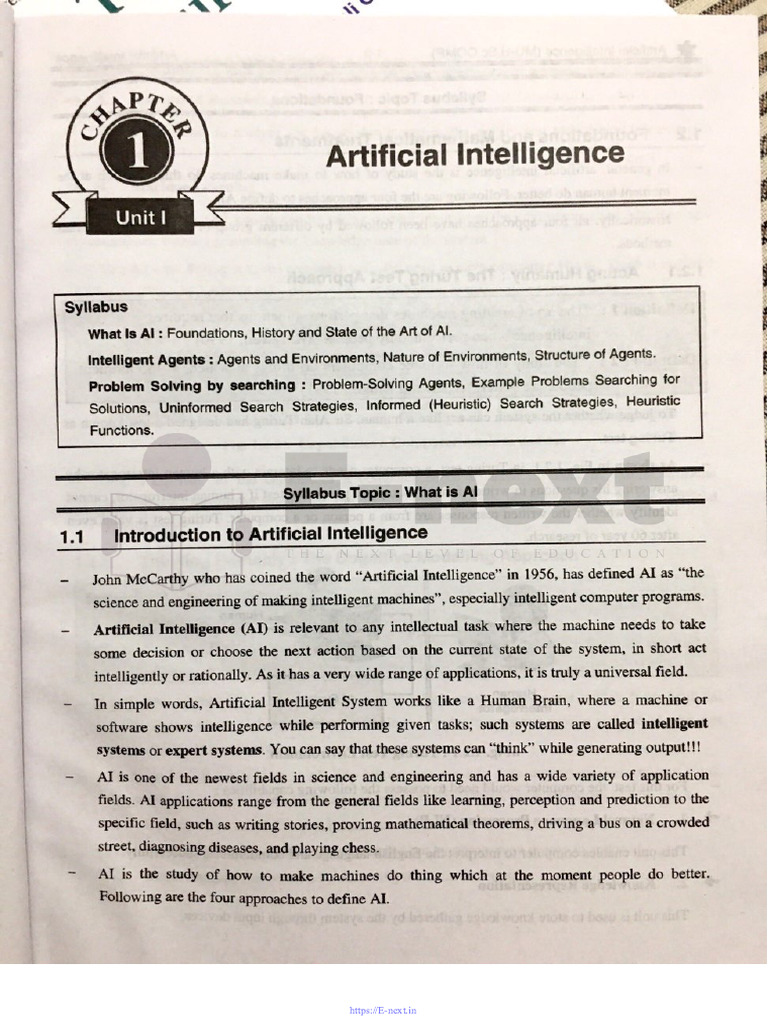 Unit-1 Artificial Intelligence | PDF