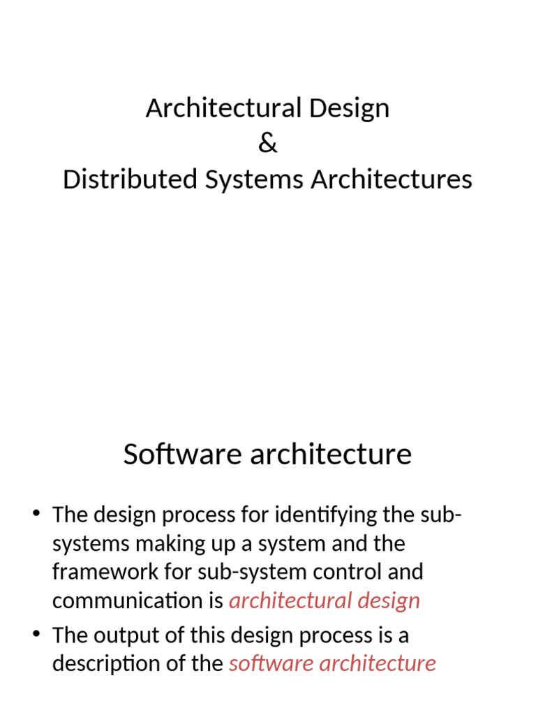 Adv Software Engineering Lect4 | PDF | Client–Server Model | System
