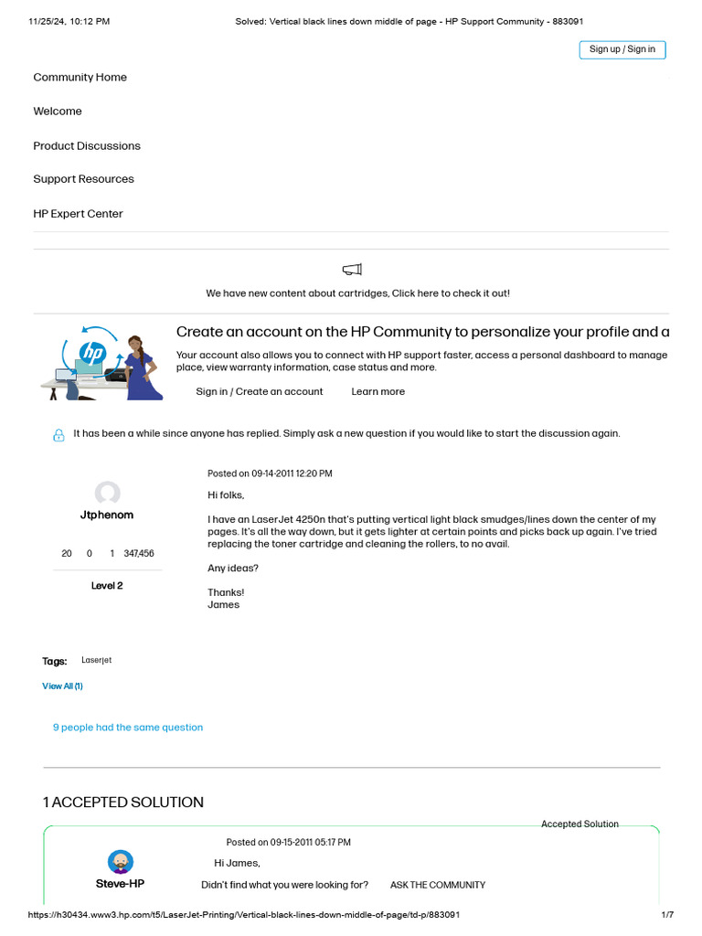 Fix Vertical Lines on HP LaserJet 4250 | PDF | Printer (Computing) | Office Work