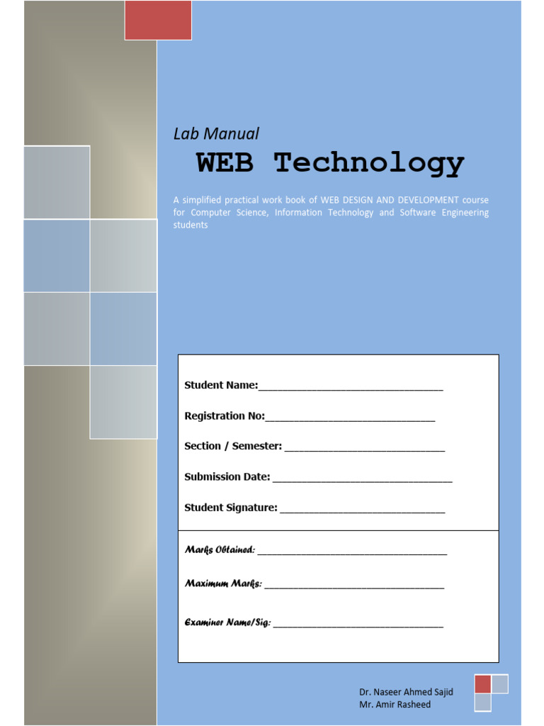 Lab Manuals WT | PDF | Html Element | Html