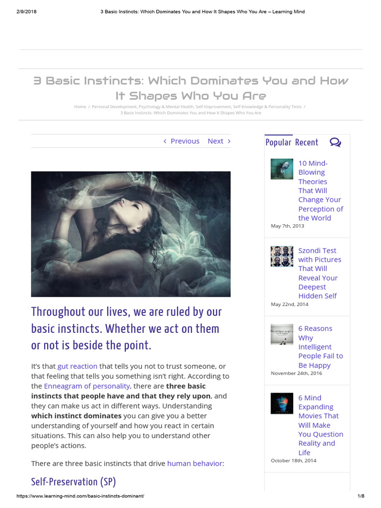 3 Basic Instincts_ Which Dominates You and How It Shapes Who You Are ...