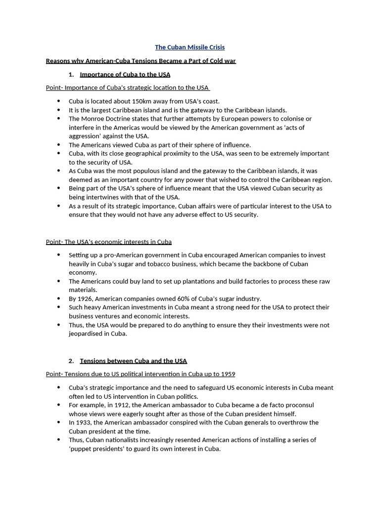 The Cuban Missile Crisis | PDF | Fidel Castro | Cuban Missile Crisis