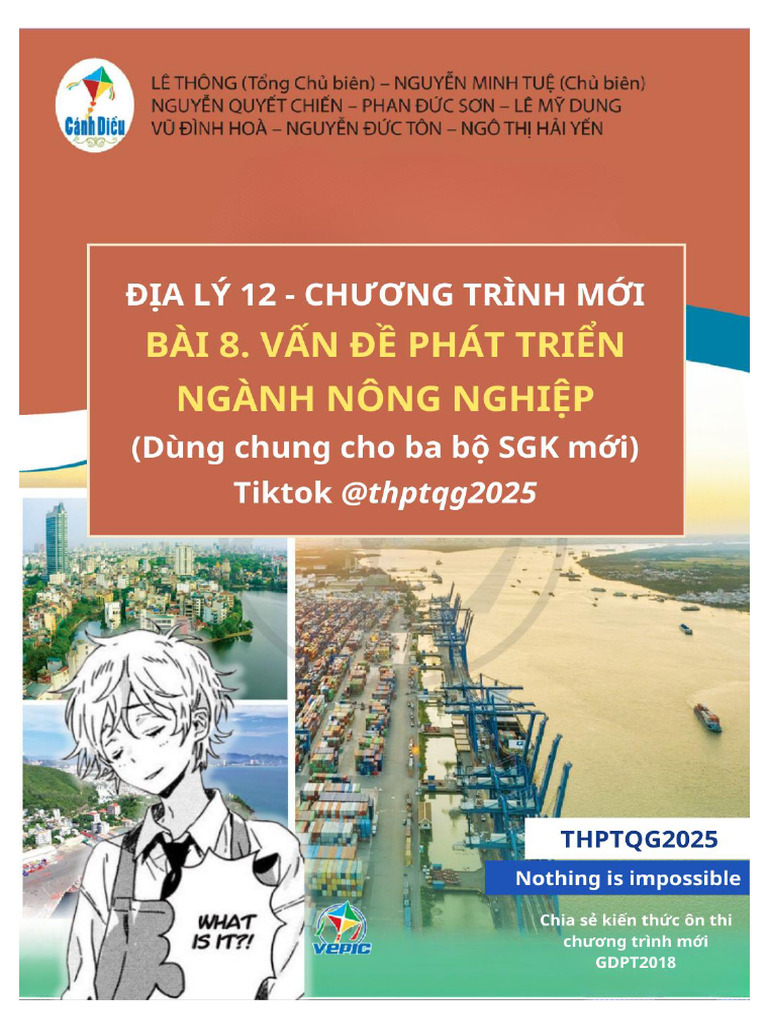 [DL12] - BÀI 8. VẤN ĐỀ PHÁT TRIỂN NGÀNH NÔNG NGHIỆP (Có đáp án chuẩn) - Tiktok@thptqg2025 | PDF