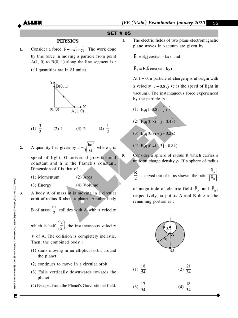 Jee p5 | PDF | Gases | Orbit