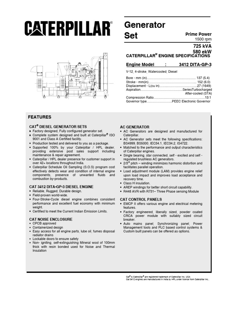 EPG_SPEC_725_KVA | PDF | Engines | Alternating Current