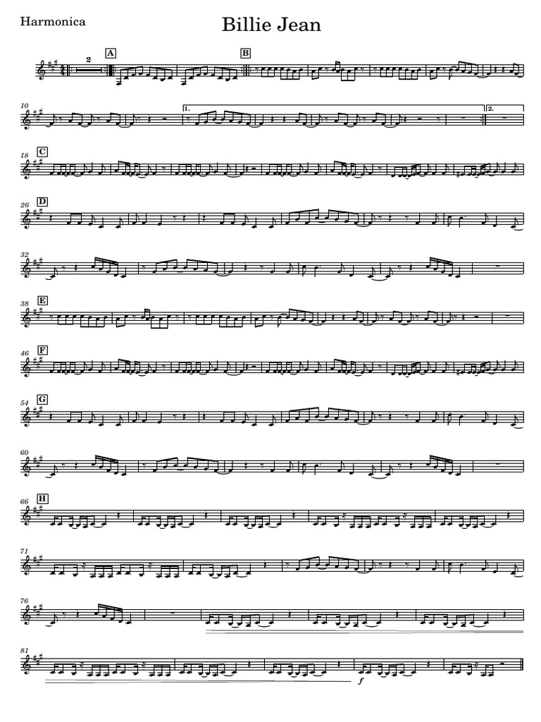 Billie Jean: Harmonica & Saxophone | PDF