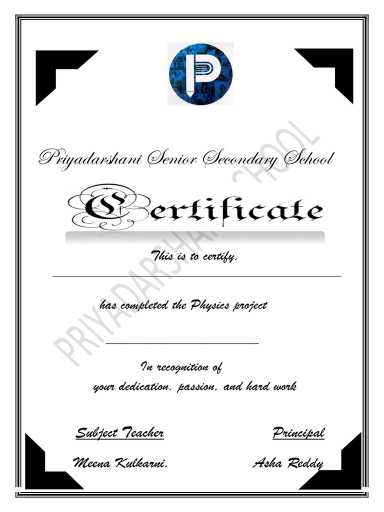 Phy Certificate | PDF