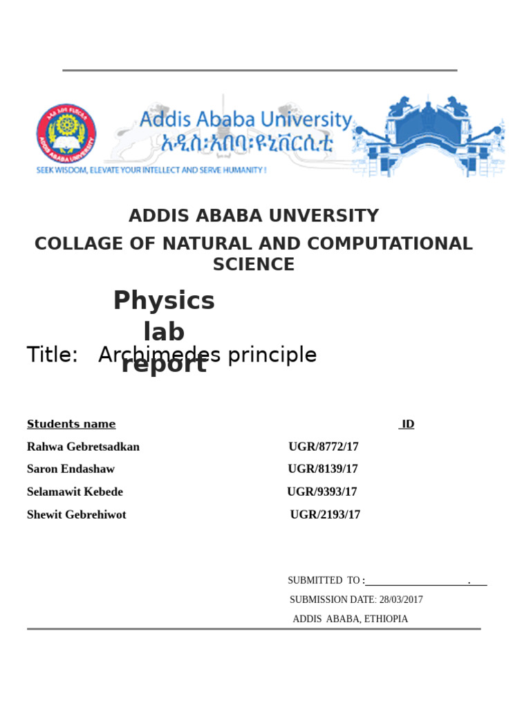 Physical Lab Report Newewe | PDF | Buoyancy | Weight