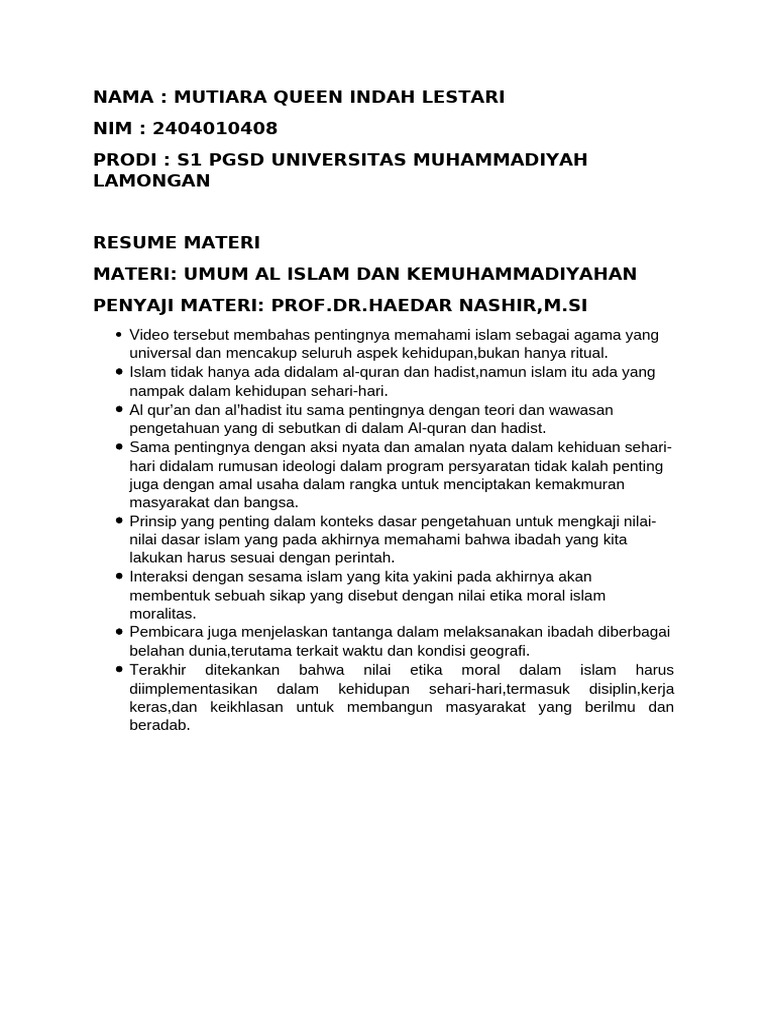 AIK (Meresume Materi) Mutiara Queen Indah Lestari - 2404010408 | PDF