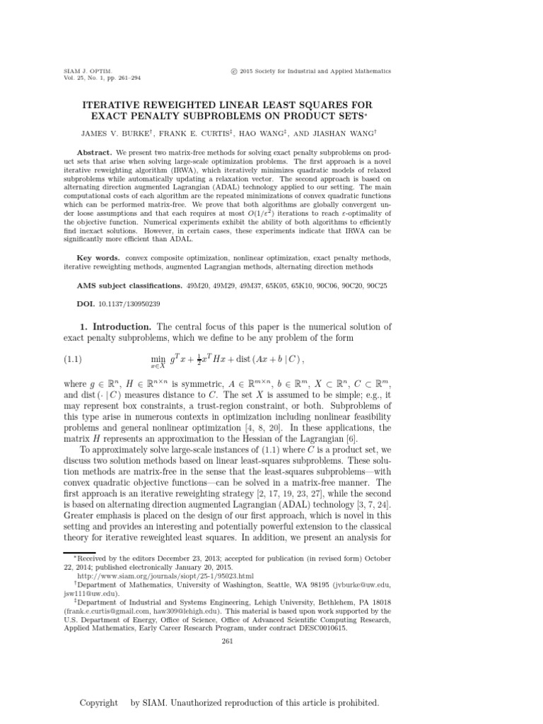 IRWA-Rewighted Burke 2015 | PDF | Mathematical Optimization | Least Squares