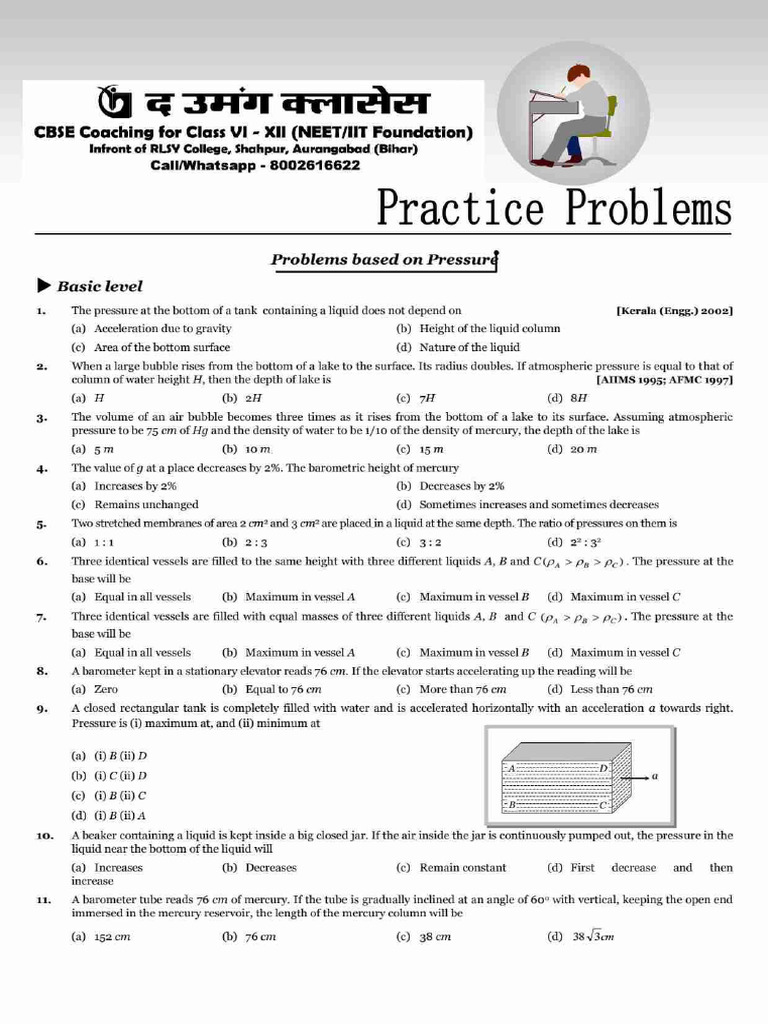 Fluid Mechanics Practice Problem | PDF