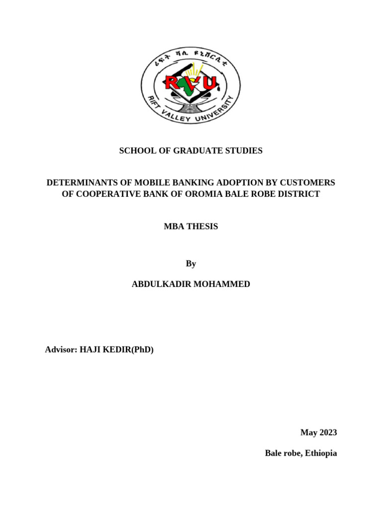 Abduu Thesis | PDF | Banks | Point Of Sale