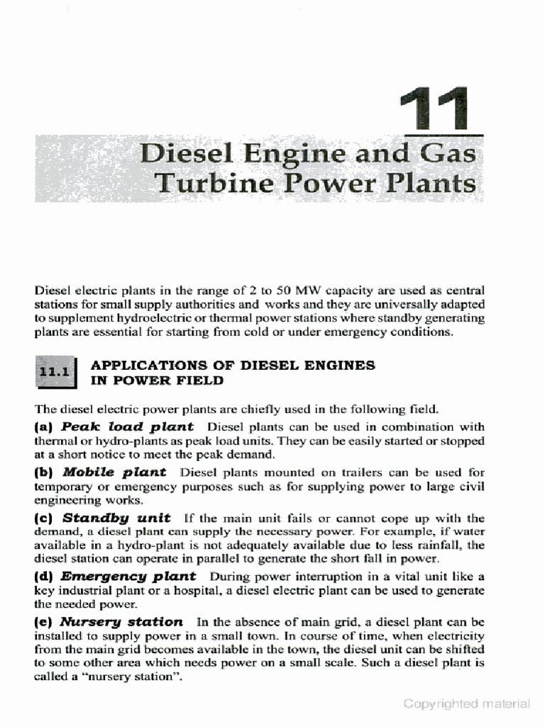 Diesel Engine Power Plant | PDF