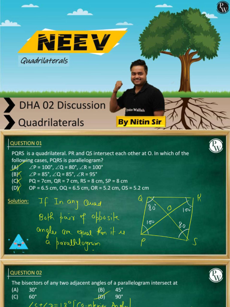 Quadrilateral - DHA 02 Discussion - Quadrilaterals DHA-2 Discussion ...