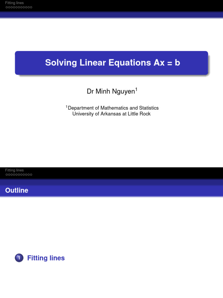 Solving Linear Equations(1) | PDF | Equations | Matrix (Mathematics)