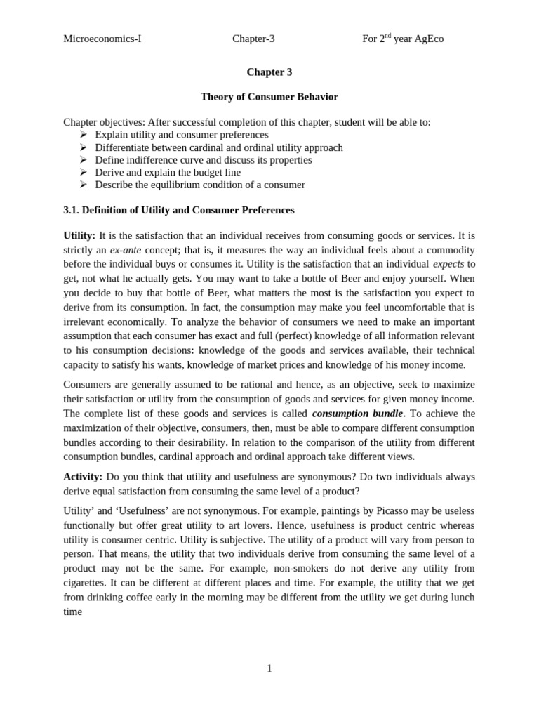 MicroEco for Rift | PDF | Utility | Consumer Behaviour