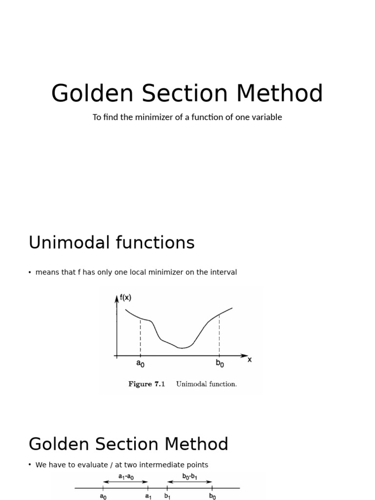 1 Golden Section Method (7.2 Section) | PDF