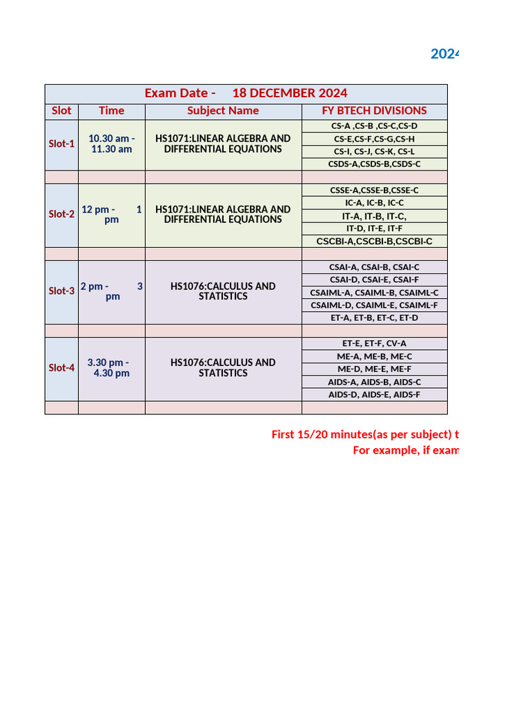 FY BTech Online MCQ MSE Schedule 24 25 Sem I | PDF | Calculus | Applied ...
