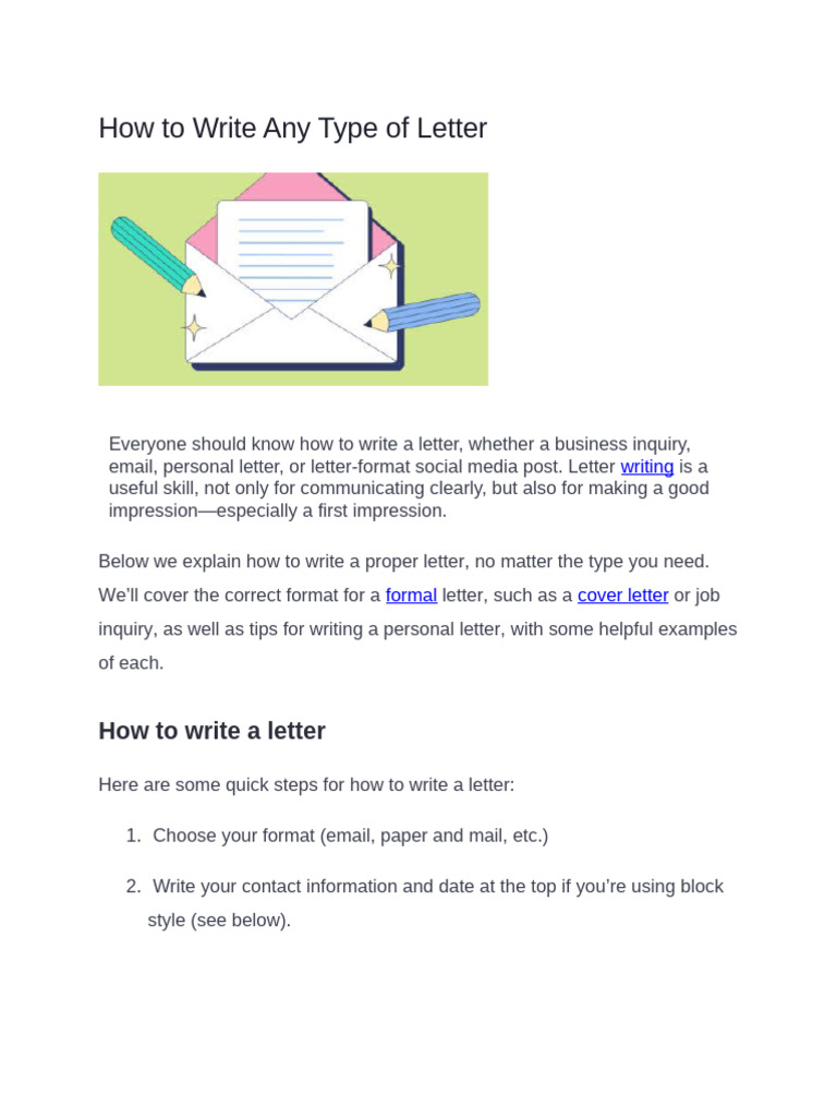 letter writing | PDF | Mail | Written Communication