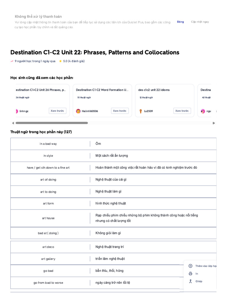 (3) Thẻ ghi nhớ - Destination C1-C2 Unit 22 | PDF