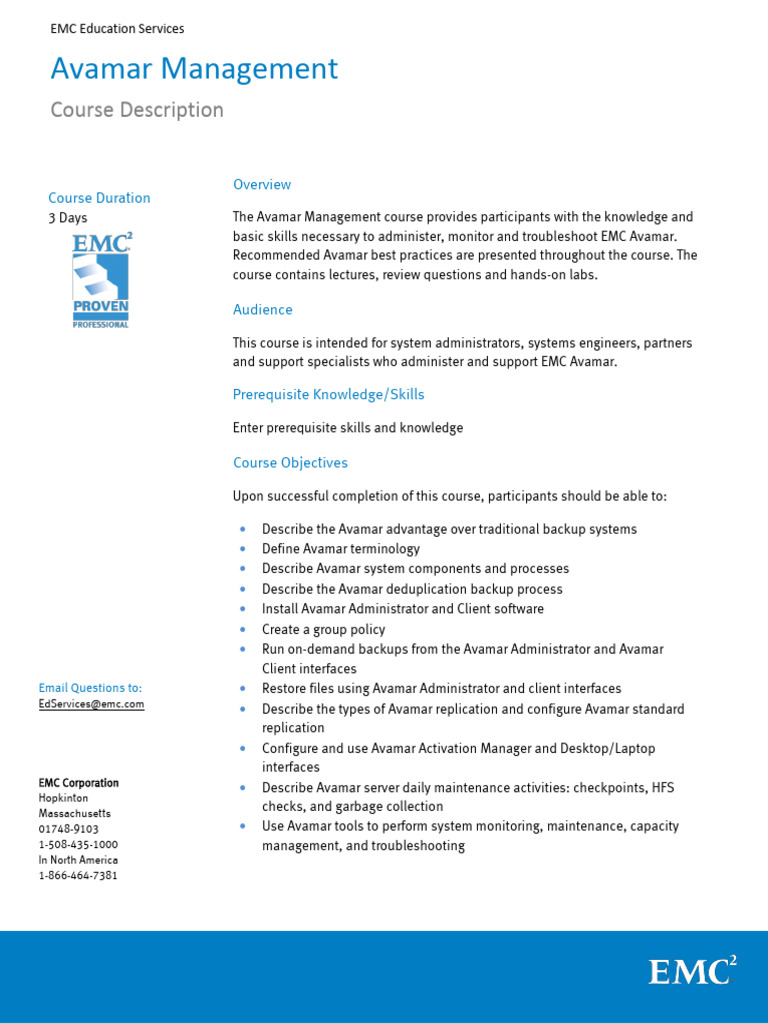 Avamar | PDF | Backup | Server (Computing)