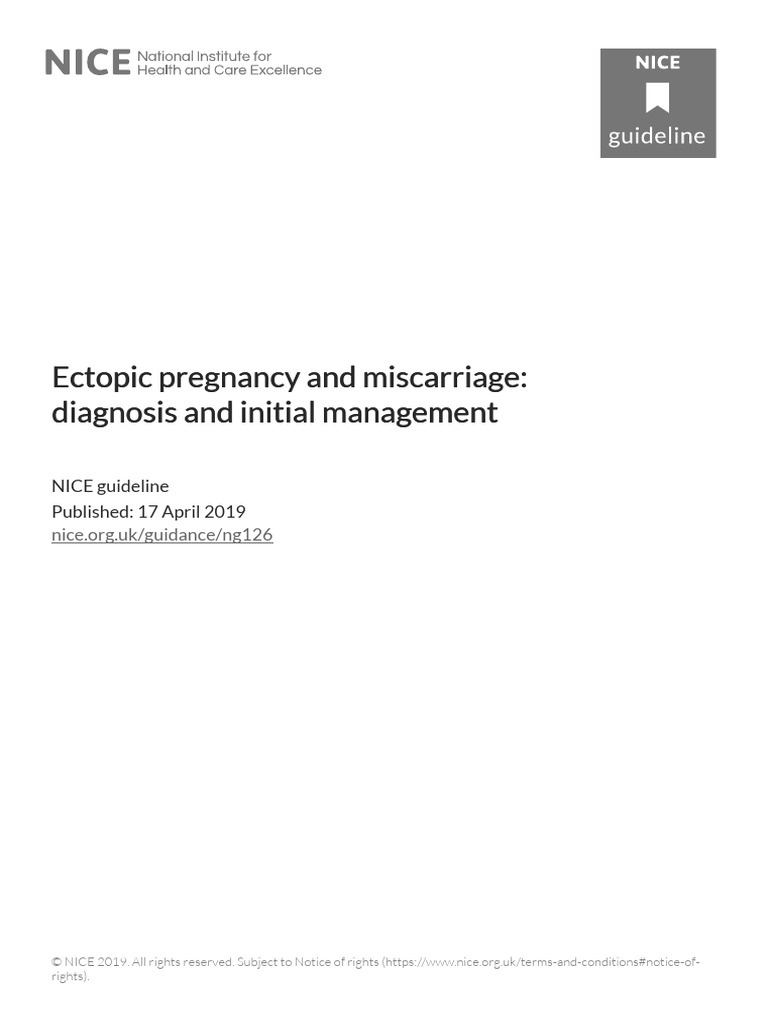 Ectopic Pregnancy Management Guidelines | PDF | Miscarriage | Pregnancy
