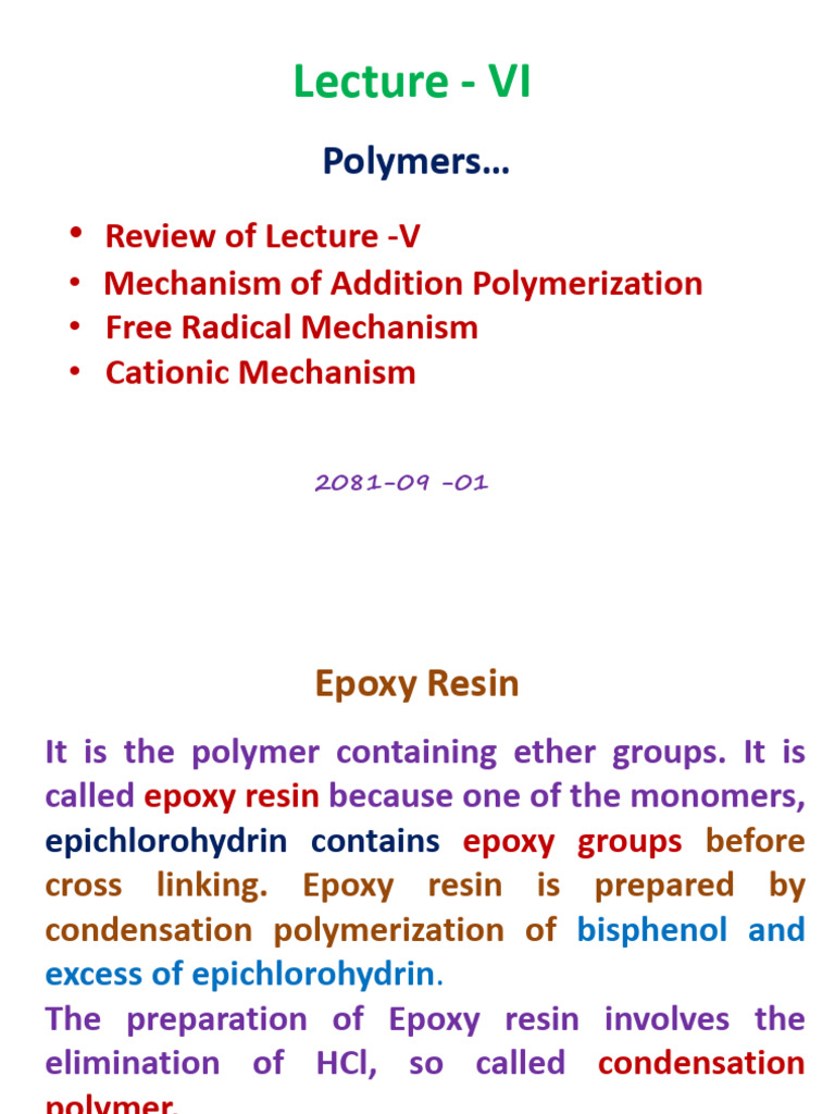 Polymerisation Mechanism VI Lecture 081-09-01 | PDF | Radical (Chemistry) | Ion