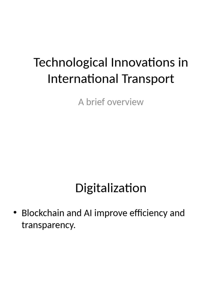 Technological Innovations | PDF