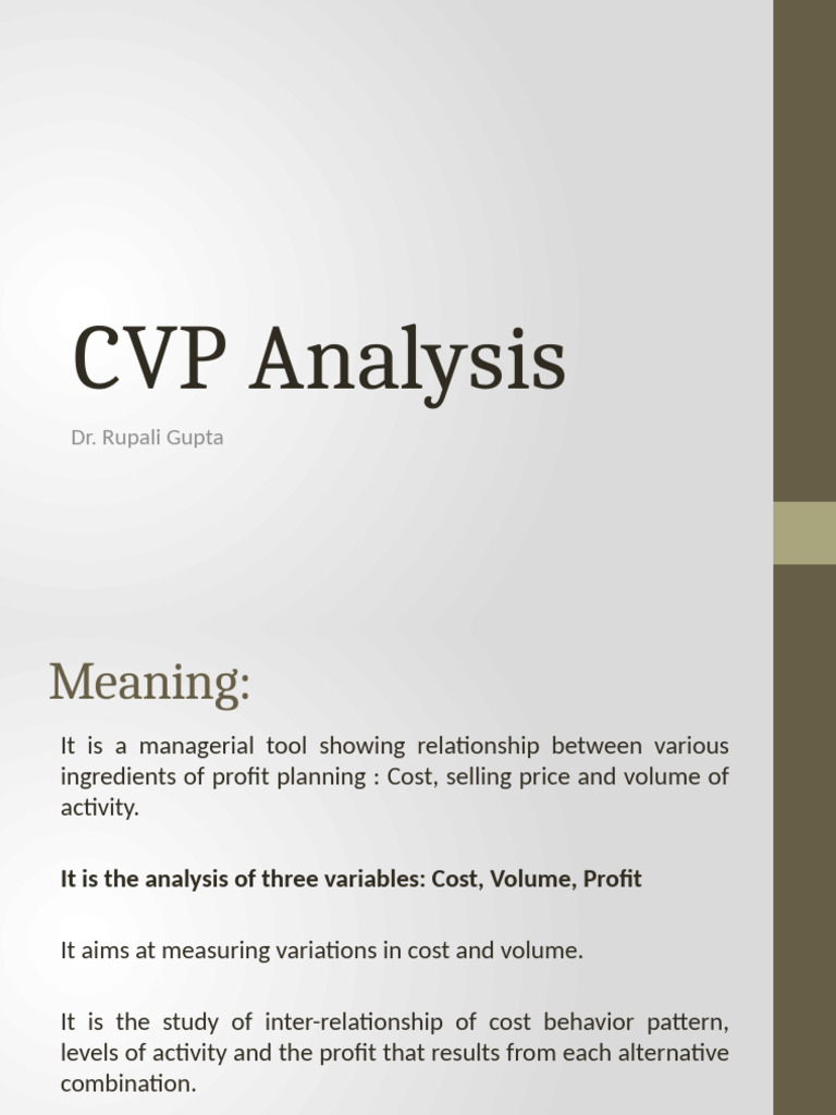 CVP Analysis-1 | PDF | Profit (Economics) | Economics