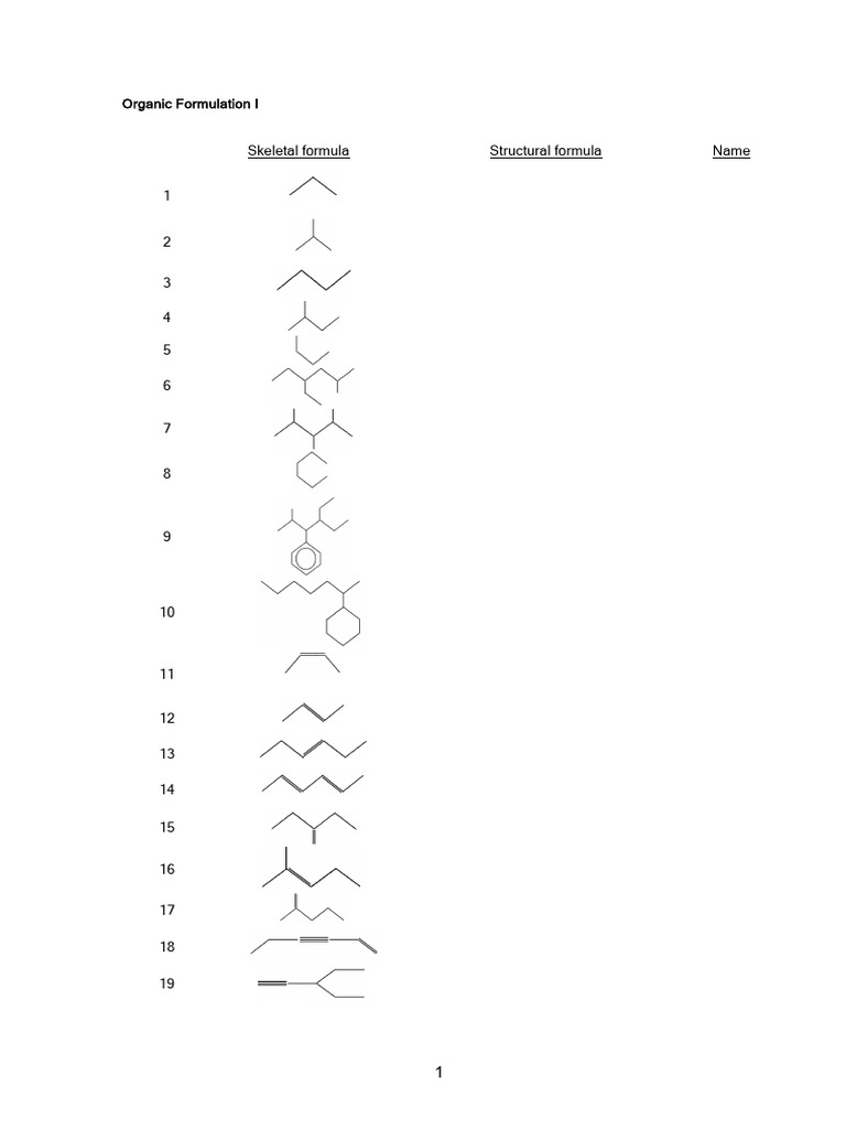 Organic Formulation Exercises | PDF | Molecules | Chemistry