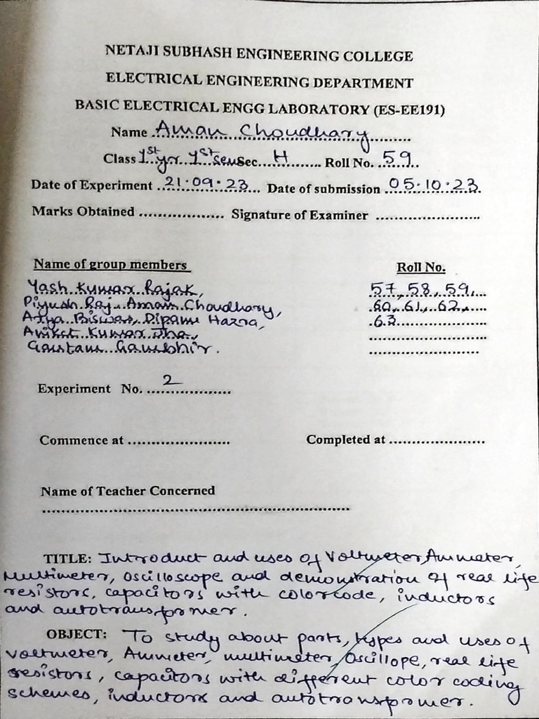 Experiment No.2 | PDF