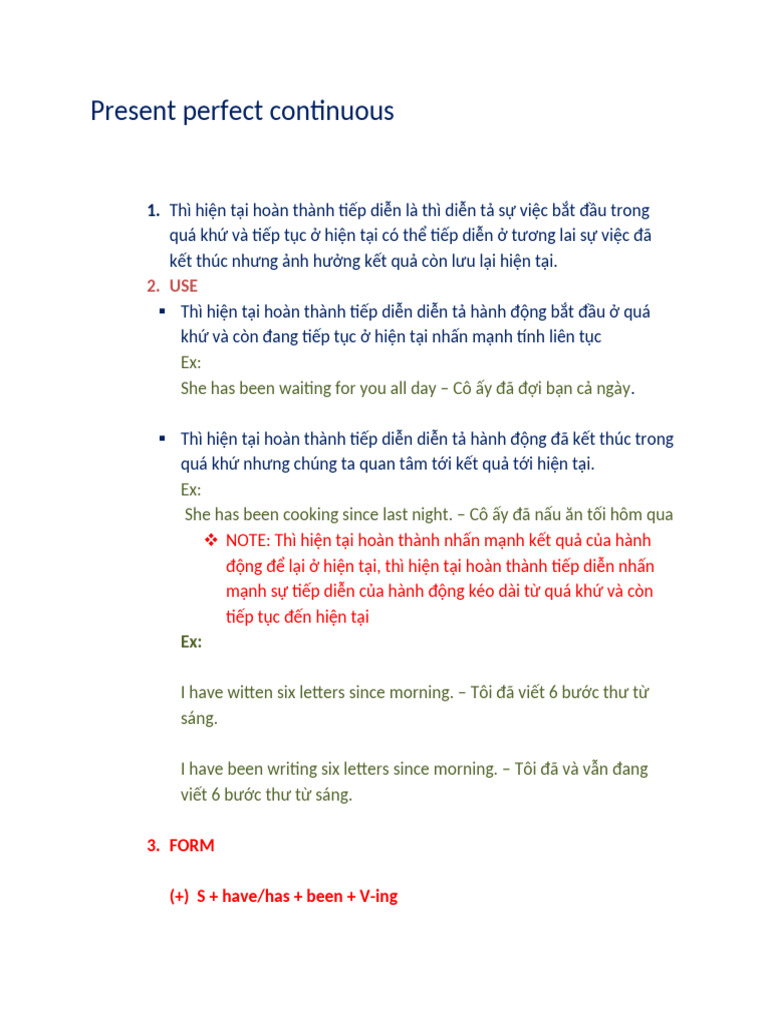 Present Perfect Continuous | PDF