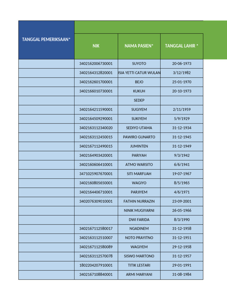Form Offline Puskesmas | PDF