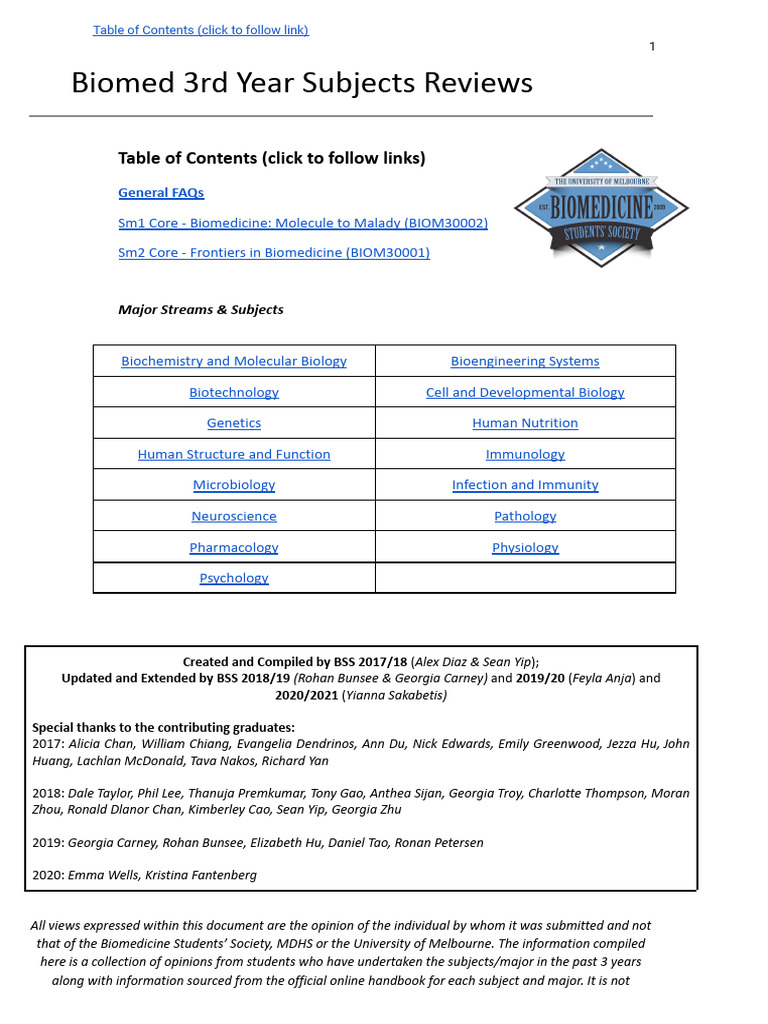 BSS 3rd Year Subjects Reviews | PDF | Proteins | Bioinformatics
