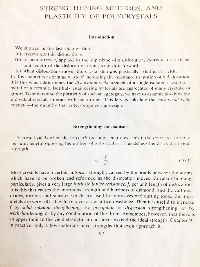 Strengthening Mechanisms | PDF