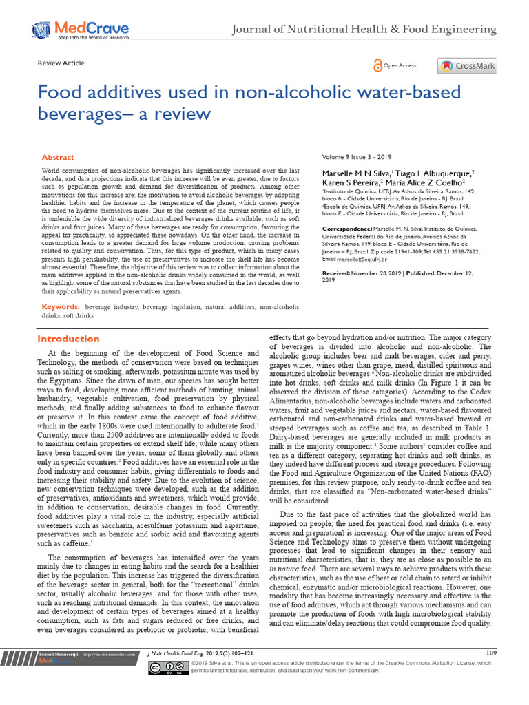 Food Additives Used in Non-Alcoholic Water-Based | PDF | Drink | Juice