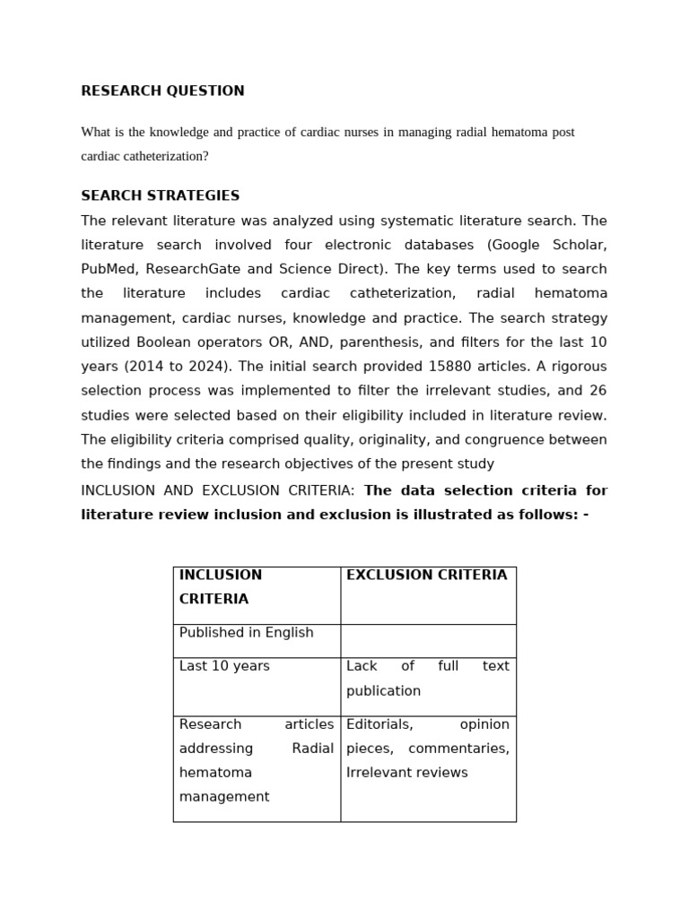 Search Strategy For Review | PDF