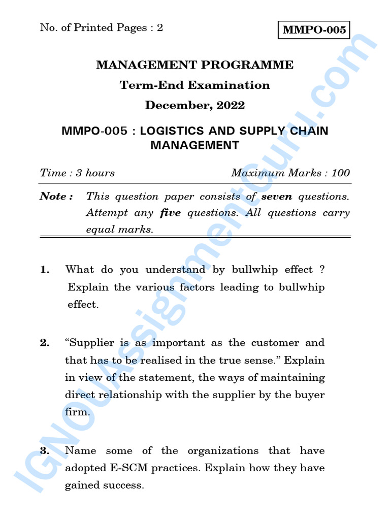 Dec - 2022 MMPO-5 | PDF | Supply Chain | Supply Chain Management