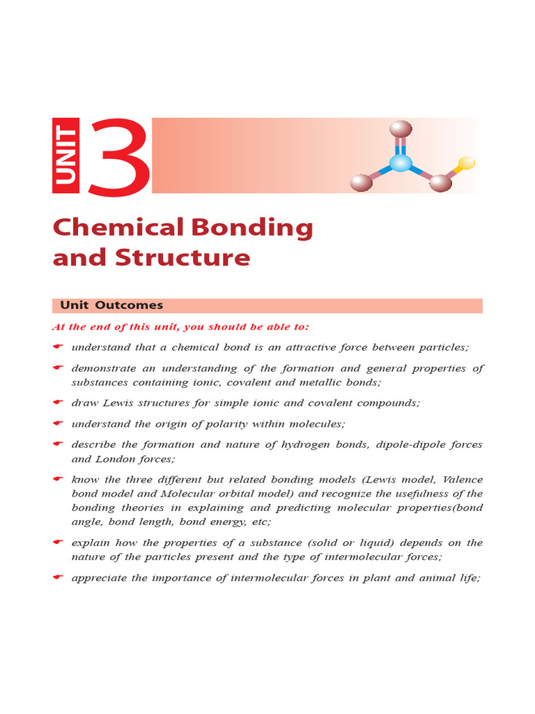 Chemistry Unit 3 | PDF | Chemical Bond | Ionic Bonding