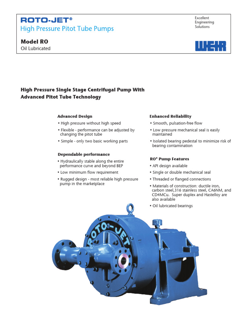 Roto Jet Model RO | PDF | Pump | Mechanical Engineering