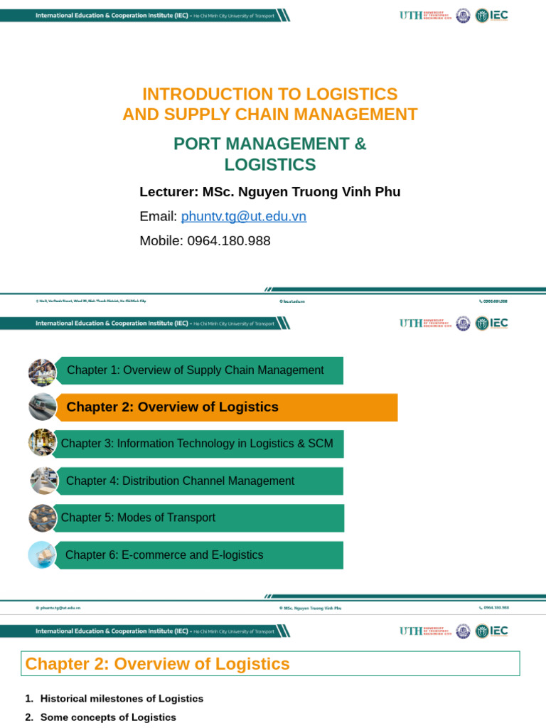 Chapter 2 - Overview of Logistics Management - Introduction To ...